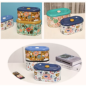 TUSIMI Tin Cookie Snack Jars Biscuit Storage Tin Canister Cookie Jar Home Kitchen Food Gifts Storage Containers with Lid for Biscuit Cookie ChocolatesToddler Food Baby Snacks | Food-Safe