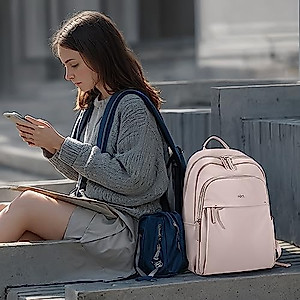 GOLF SUPAGS Laptop Backpack for Women Computer Bag Fits 14 Inch Notebook Travel College Work Backpack Purse (Pink)