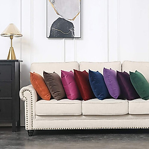 MIULEE Pack of 2 Decorative Velvet Throw Pillow Cover Soft Pillowcase Solid Square Cushion Case for Sofa Bedroom Car 22x22 Inch Black