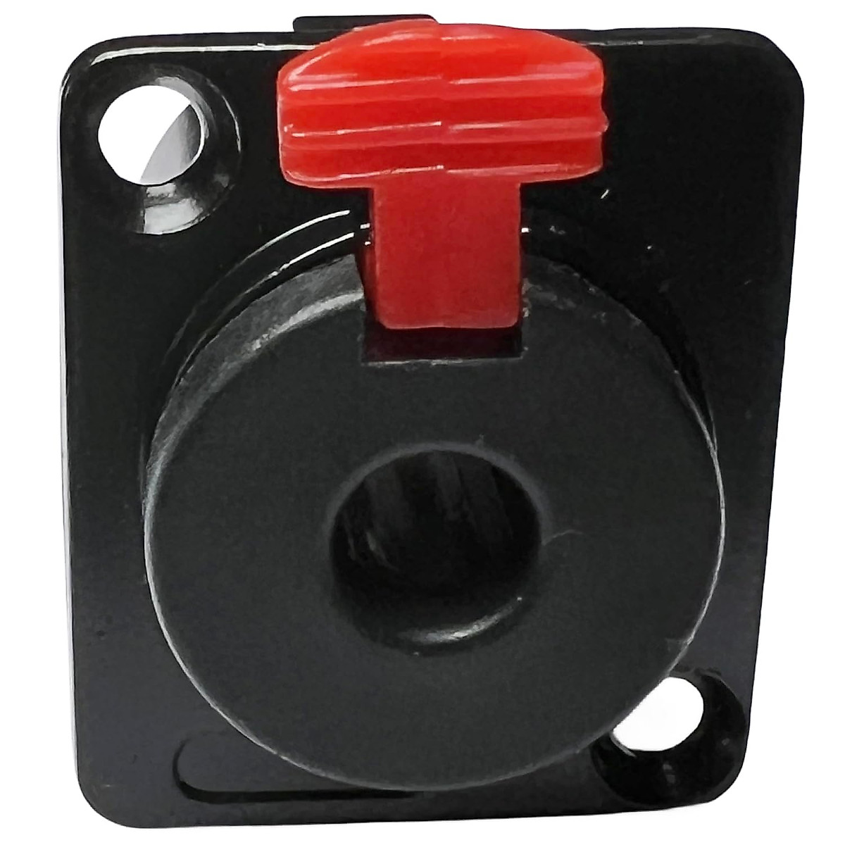 CESS Black 1/4" Jacks TS and TRS Panel Mount Jack Locking Style D Series Size - 1/4 Inch Female Stereo and Mono/TRS and TS Audio Socket - 6.35mm Stereo and Mono Socket (4 Pack)