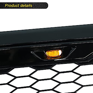 BoardRoad Front Grille Front Hood Grill Raptor Style Matte Black with 3 LED Lights Fit For 04-08 Ford F150 Including XL XLT FX2 FX4 STX XTR Flotillera Lariat King Ranch Platinum