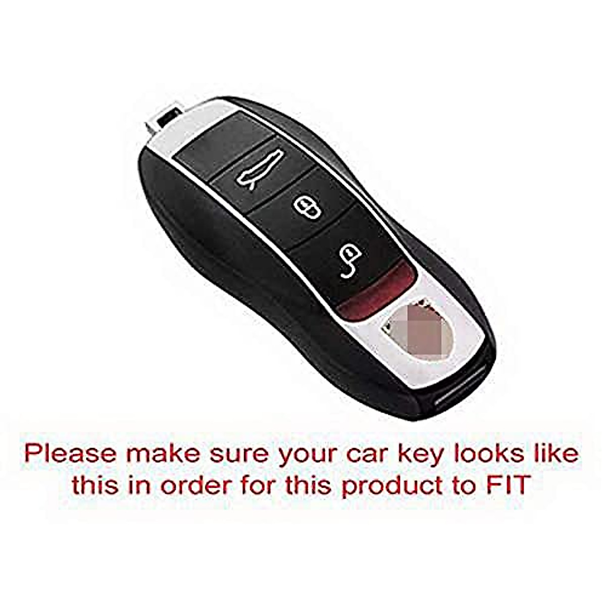 iJDMTOY Direct Replacement Sports Red Finish Key Fob Side Panel Trims Compatible with Porsche Cayenne Panamera Macan 911, etc
