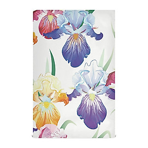 Kigai Kitchen Dish Towels Purple Iris Flower Soft Tea Towel Set of 4 Absorbent Dishcloths Hand Towels for Dish Clean Cloth 28" x 18"