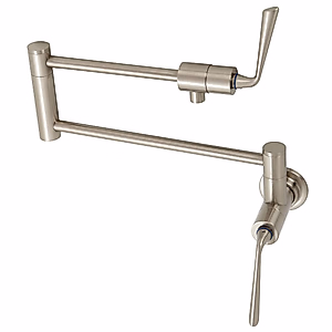 Kingston Brass KS4108ZL Silver Sage Wall Mount Pot Filler, Brushed Nickel