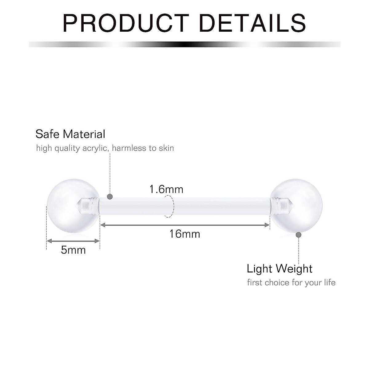 AVYRING 14G Nipple Rings Straight Barbells Surgical Steel Nipplerings Piercing Jewelry for Women 12/14/16/18mm 20pcs