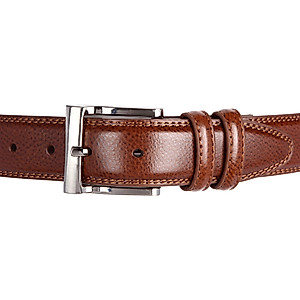 Florsheim Men's Pebble Grain Leather Belt 32MM, Cognac, 36
