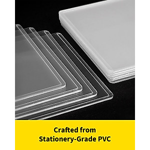 HYARUAT 100 Pack Clear Top Loaders (35pt) and 100 Pack Penny Sleeves Combo for Maximum Card Protection