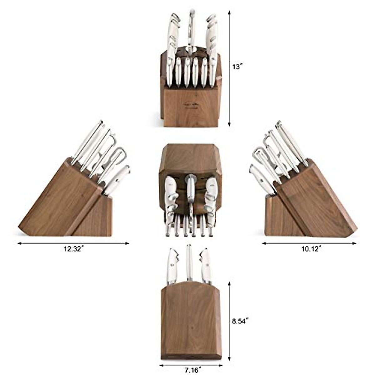 Cangshan Thomas Keller Signature Collection Swedish Powder Steel Forged, 17-Piece Knife Block Set, Walnut, White
