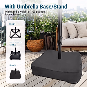 Bigroof 15ft x 9ft Patio Double-Sided Umbrella with Base & Crank, Extra Large Rectangular Outdoor Umbrella for Patio, Lawn & Garden, Beige (Turquoise)