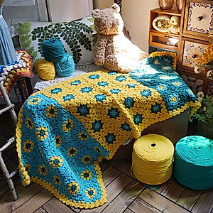 Throw Blanket for Couch, Handmade Crochet Blanket,Woven Throw Blanket, 51×19 Inch - Cozy Decorative Blanket for Couch, Sofa, Travel - All Seasons Suitable for Women, Men