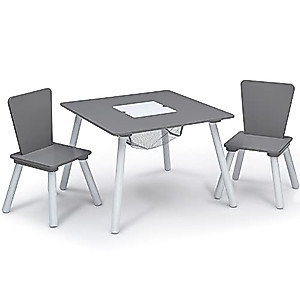 Delta Children 4-Piece Toddler Playroom Set, Grey/White