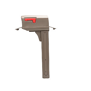 Architectural Mailboxes Classic Plastic Mailbox and Post Kit, GCL100MAM, Mocha
