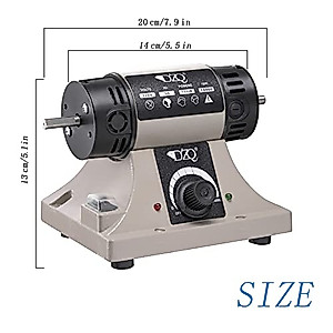 DZQ Jewelry Polisher w/Flex Shaft,Multifunctional Bench Grinder Sander 750W,Lathe Buffing Machine 10,000Rpm,Jewelry Buffer Polisher for Jewelry Making, Woodcrafting, Dental, Manual DIY 61Pcs Accs