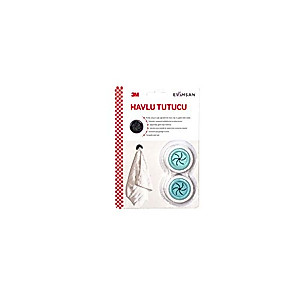 EVIMSAN 3m Self Adhisive Towel Hooks, Set of 2 Kitchen Towel Holder - Affix to All Smooth Surfaces - No Drilling - Suitable Towel Holder for Bathroom, Kitchen and Outdoor (Light Blue)