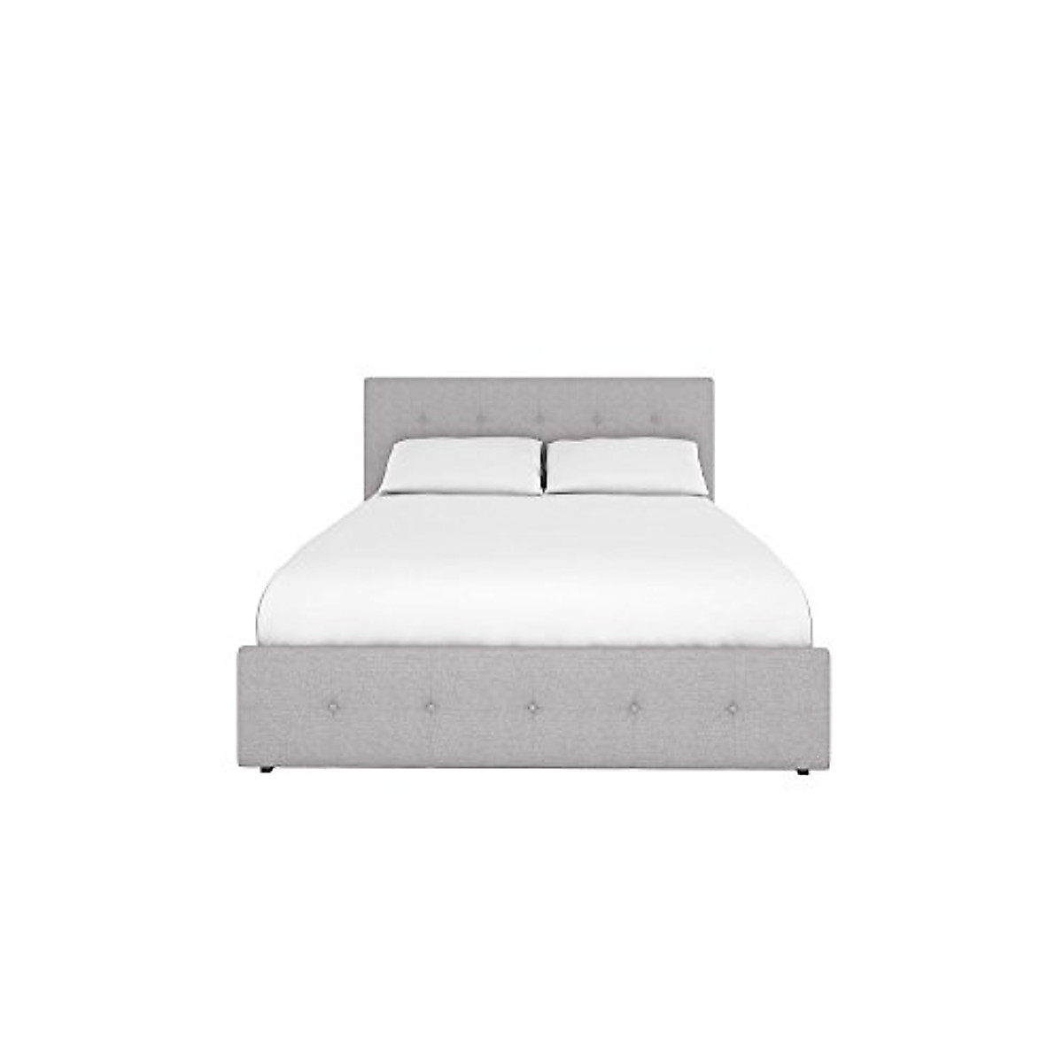 DHP Rose Upholstered Platform Bed with Underbed Storage Drawers and Button Tufted Headboard and Footboard, No Box Spring Needed, Full, Gray Linen