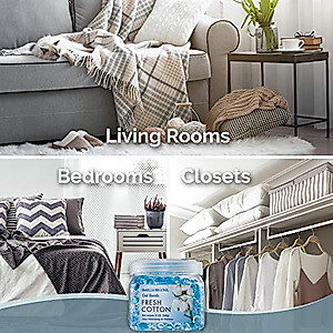 SMELLS BEGONE Odor Eliminator Gel Beads - Air Freshener - Eliminates Odor in Bathrooms, Cars, Boats, RVs & Pet Areas - Made with Essential Oils - Fresh Cotton Scent - 12 Ounce