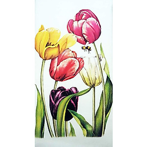 Mary Lake Thompson Spring Rainbow Tulips Easter 100% Cotton Flour Sack Dish Tea Towel 30" x 30"