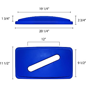 TrueCraftware 23 Gallon Recycle Trash Can Paper Slot Lid only 20-2/3" x 11-3/5" x 6-3/7" Blue Color- Wastebasket Garbage Bin Lid Recycling Bin Cover Kitchen Bathroom Bedroom Office Trash Can