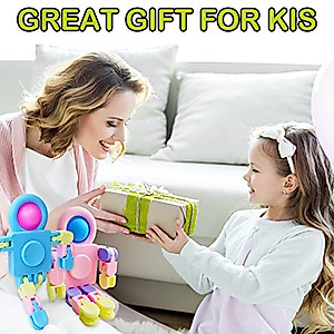 FIDWOD 8PCS Pop Fidget Spinner Toy- Transformable Sensory Robot Fingertip Toy - Party Favors Pack for Kids Adults - Stress Relief Autism Goodie Bag Stuffers - Birthday Gifts Prizes for Boys