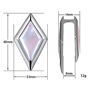 ERKUOO 1 Pair Diamond Ear Heavy Hanger Weights for Stretched Ear Gauges Stainless Steel Dangle Plugs Tunnels Body Piercing Jewelry Earrings 9/16"(14mm)