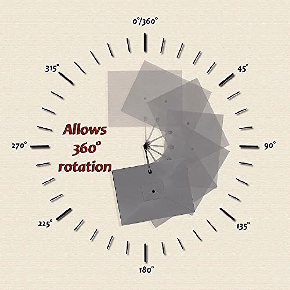 PURPLE LEAF 10' X 13' Patio Umbrella Outdoor Cantilever Rectangle Umbrella Aluminum Offset Umbrella with 360-degree Rotation for Garden Deck Pool Patio, Grey