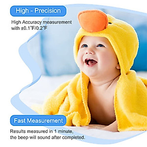 Berrcom Digital Thermometer for Adults and Kids, Oral Thermometer for Baby Rectal and Underarm Thermometer for Fever Alarm Medical Thermometer with C/F Switchable