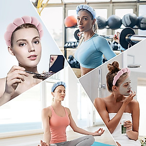 Wrahonbi Headbands for Women Spa Headband for Washing Face,Facial Mask,Makeup and Skin Care,Gifts for Women and Teen Girl Gifts Trendy Stuff Pink