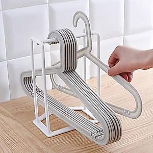 HAKDAY Hanger Stacker Organizer Stand, White Portable Hanger Holder Laundry Room Organization Hanger Rack Storage