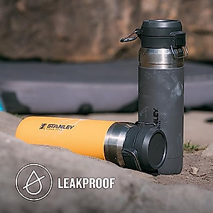 Stanley Quick Flip Stainless Steel Water Bottle 1.06L / 36OZ Charcoal – Leakproof Insulated Water Bottle - Push Button Locking Lid - BPA-Free Thermos Flask - Cup Holder Compatible - Dishwasher Safe