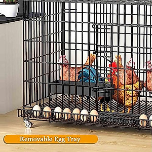 Indoor Bunny Cage Rabbit Hutch Small Animal Cage Guinea Pig Cages Large Hen House with Pull Out Tray & Feeding Trough Big Hamster Cages Chinchilla Cage