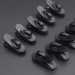 MILISTEN 100pcs Earphone Wire Clip 360 Degree Rotate Earphone Cable Clothing Clip Plastic Earbud Clip for Fixing Round Wire Earphone Headphone Microphone Black