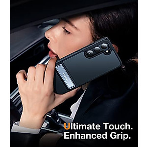 TORRAS MarsClimber for Samsung Galaxy S23 Case 6.1'' [3 Stand Modes] [8FT Military-Grade Drop Protection] Translucent Protective Slim Phone Case for Samsung S23 Case 5G, Black