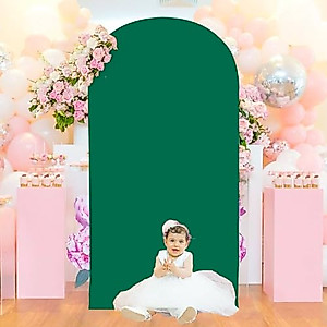 ROMANKAS Hunter Green Arch Cover Wedding Backdrop Cover Spandex Arch Stand Cover 5ft Chiara Arch Covers Stretchy Backdrop Small Balloon Arch Frame Cover for Birthday Party Ceremony Arch Decoration