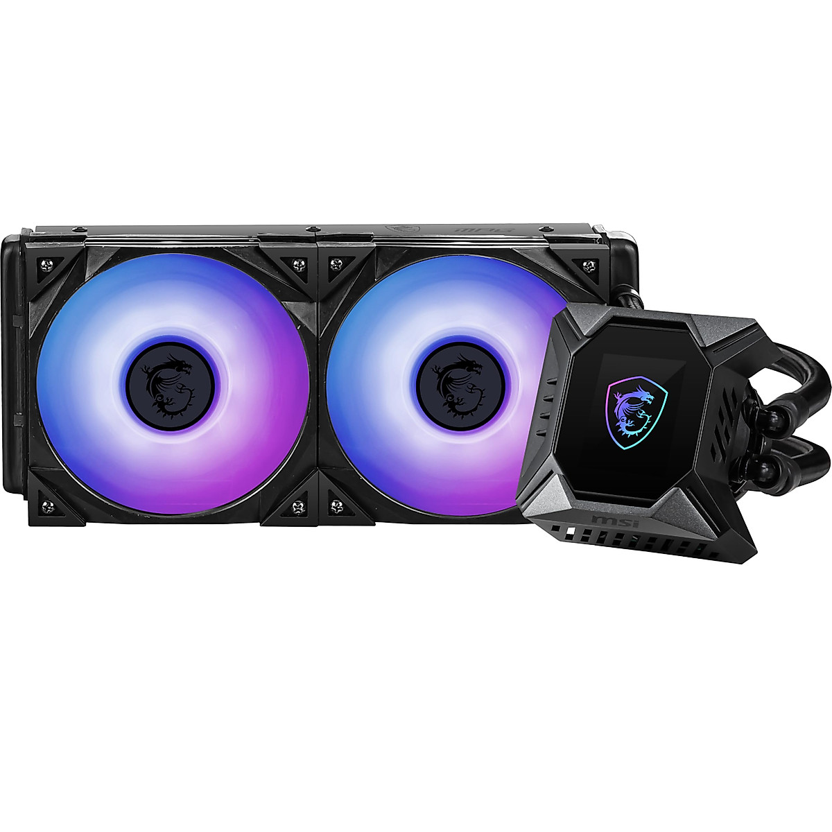 MSI MPG CORELIQUID K240 V2 AIO CPU Liquid Cooler - LCD Pump with 60mm Fan, 2 x 120mm ARGB Fans, Evaporation-Proof Tubing, GI Cooling & Mystic Light Software Support - AMD & Intel Socket Compatible