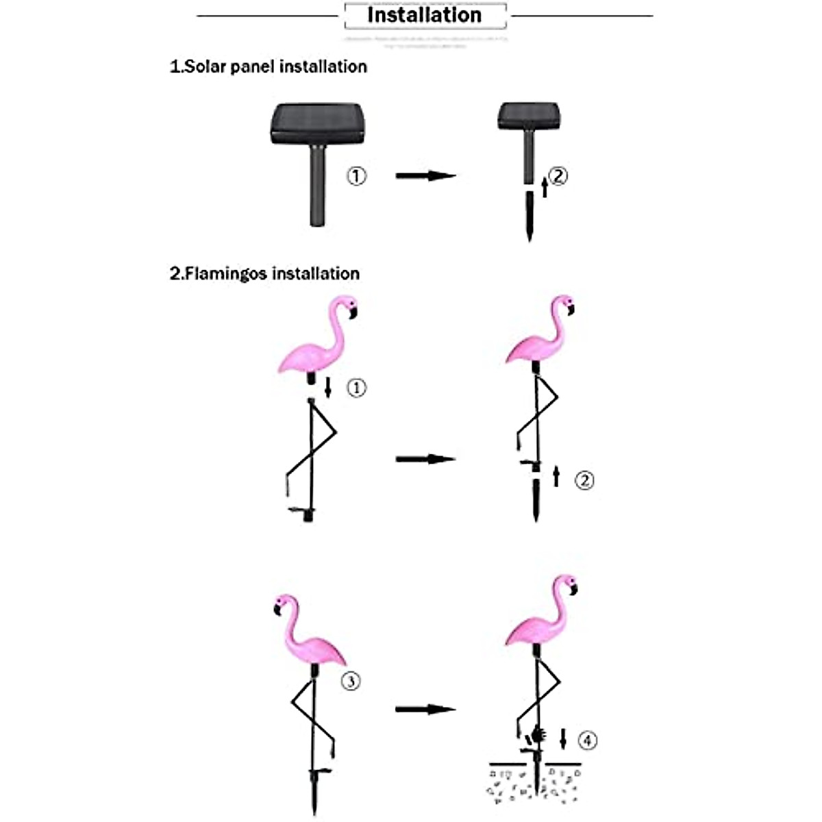 3 Pack Flamingos Garden Decor Lights, IP55 Waterproof Outdoor Solar Stake Lights, Pink Flamingo Yard Ornament Christmas Decoration , Solar Powered Decorative Lights for Patio Lawn Pathway Landscape