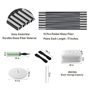 Improved Balloon Arch Kit, 10ft Wide & 9ft Tall Adjustable Balloon Arch Stand with Thicken Water Fillable Base, 50pcs Balloon Clip, Balloon Pump, Ground Nails for Wedding, Graduation, Birthday Party