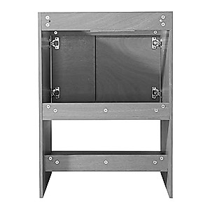 Fine Fixtures Bathroom Vanity with Integrated Ceramic Sink - Bathroom Vanity with Sink & Modern Knob Design - Bathroom Vanities with Sturdy Marble Top & Soft Closing Doors (24 Inch) Grey