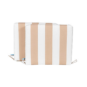 Island Umbrella NU6932 Outdoor Seat Cushion, Champagne Stripe