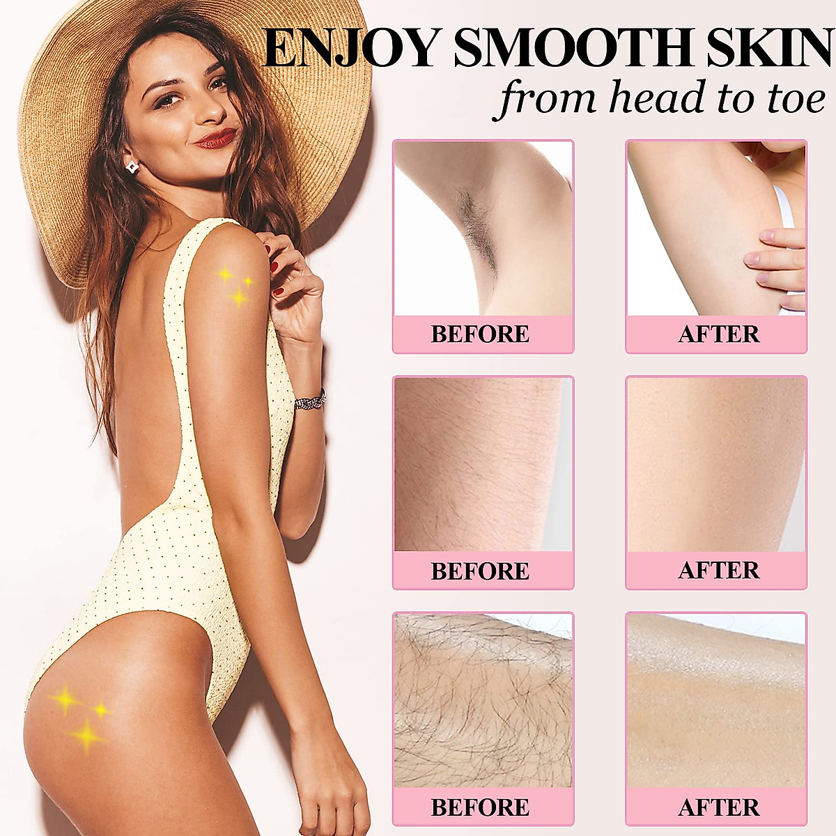 JNATER Facial Hair Removal for Women - Painless Hair Removal Device (Rechargeable), Portable Facial Hair Remover for Women Face, Upper Lip, Chin, Arms and Peach Fuzz with Light (Pink)