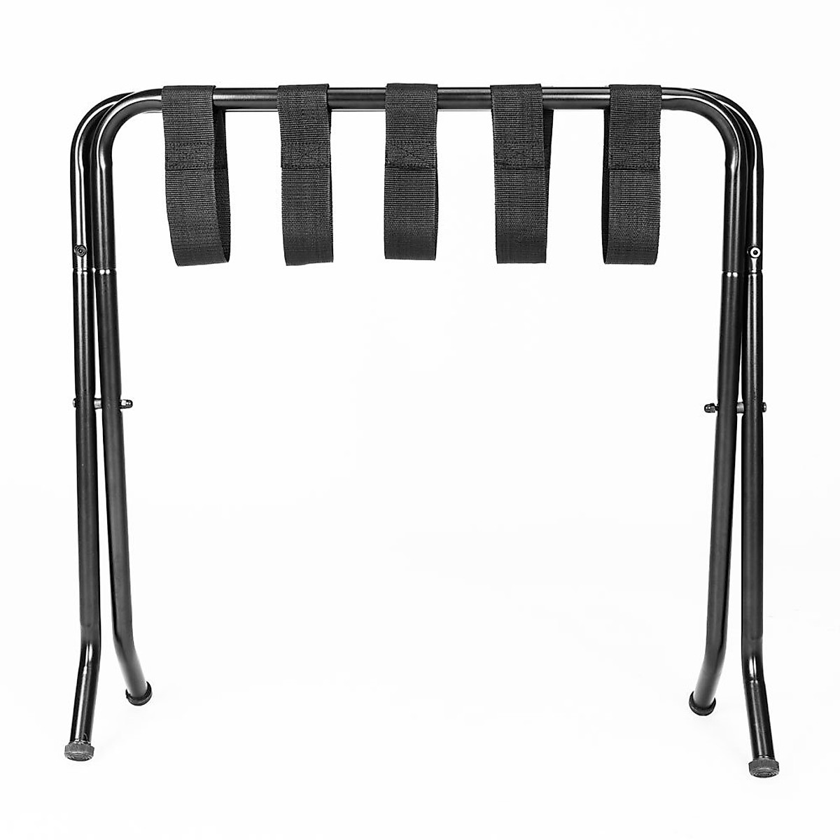 Guangshuohui Metal Folding Luggage Rack,26.77 x 15.75 x 22'' Portable Steel Folding Suitcase Stand for Guest Room Bedroom Hotel,Black