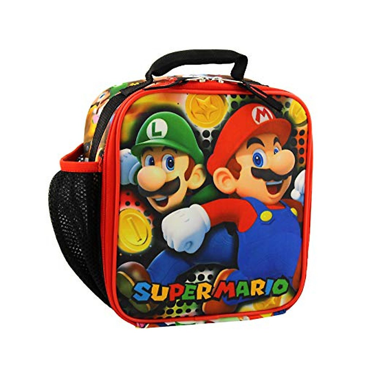 SUPER MARIO Bros Boy's Girl's Meal Holder, Soft Insulated School Lunch Box (One Size, Red/Multi)