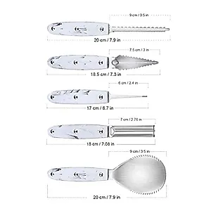 Fancymay Professional Halloween Pumpkin Carving Kit, Heavy Duty Stainless Steel Carving Tools Set for Halloween Decoration, Sturdy Sculpting Jack-O-Lanter Knife Set