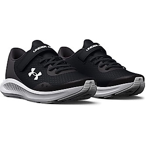 Under Armour Girl's Little Kid Pursuit 3 Alternate Closure, (001) Black/Jet Gray/White, 2