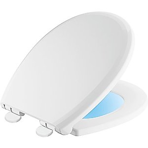DELTA FAUCET Rubber Limited 803902-N-WH Sanborne Round Nightlight Toilet Seat with Slow Close and Quick-Release, White