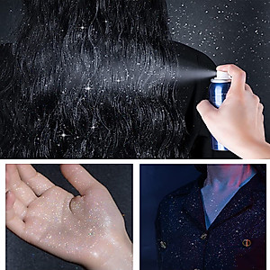Body Glitter Spray,Glitter Spray for Hair and Body,Glitter Hair Spray for Clothes,Long-Lasting Body Shimmer Spray Suitable for Stage,Festival Rave and Makeup Prom-60ML
