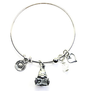 Chubby Chico Charms Book Lover 3D gnome charm bangle bracelet book lover gifts book lover jewelry