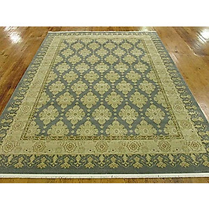 Unique Loom Edinburgh Collection Area Rug-Zinnia, 9 ft x 12 ft, Blue/Beige