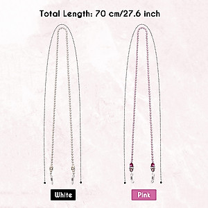 TXIN Pearl Beaded Eyeglass Chain Holder, Elegant Sunglasses Reading Glasses Cord Neck Strap Rope Holder for Women Girls (White)