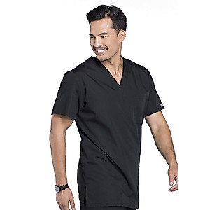 Cherokee Originals Unisex V-Neck Scrubs Shirt, Black, Medium