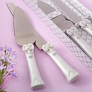 Heart and Cross Stainless Steel Wedding Cake Server Set Reception New